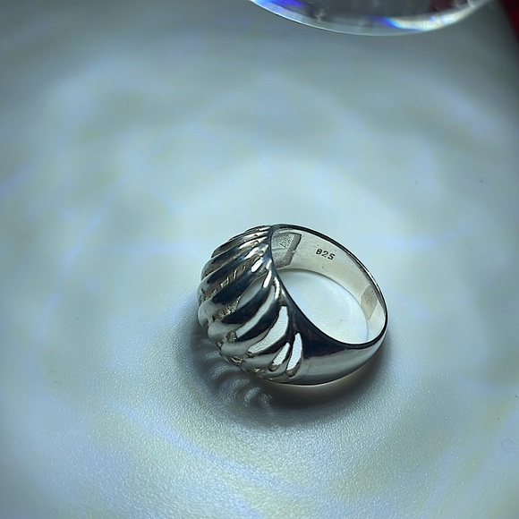 Jewelry | Vintage Wavy Dome Ring Sterling Silver Clear 925 Stamp | Poshmark